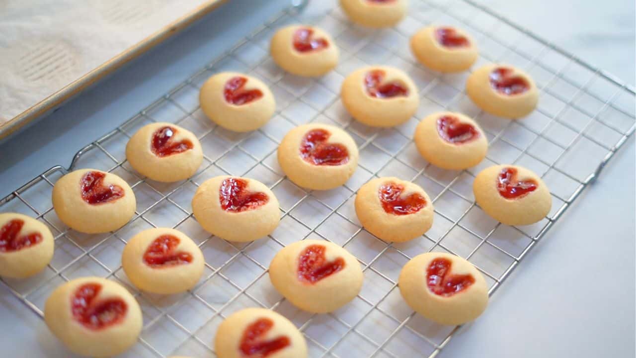 Easy Jam Heart Cookie Recipe. Just 4 ingredients! | MerryBoosters